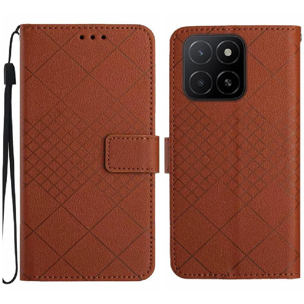 Flip étui pour Honor X5B Plus 4G - Marron - Coque & étui smartphone ...