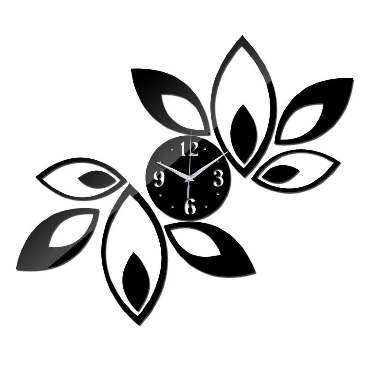 Yonis Horloge Murale Design Moderne 3D Effet Miroir - Horloge & pendule ...