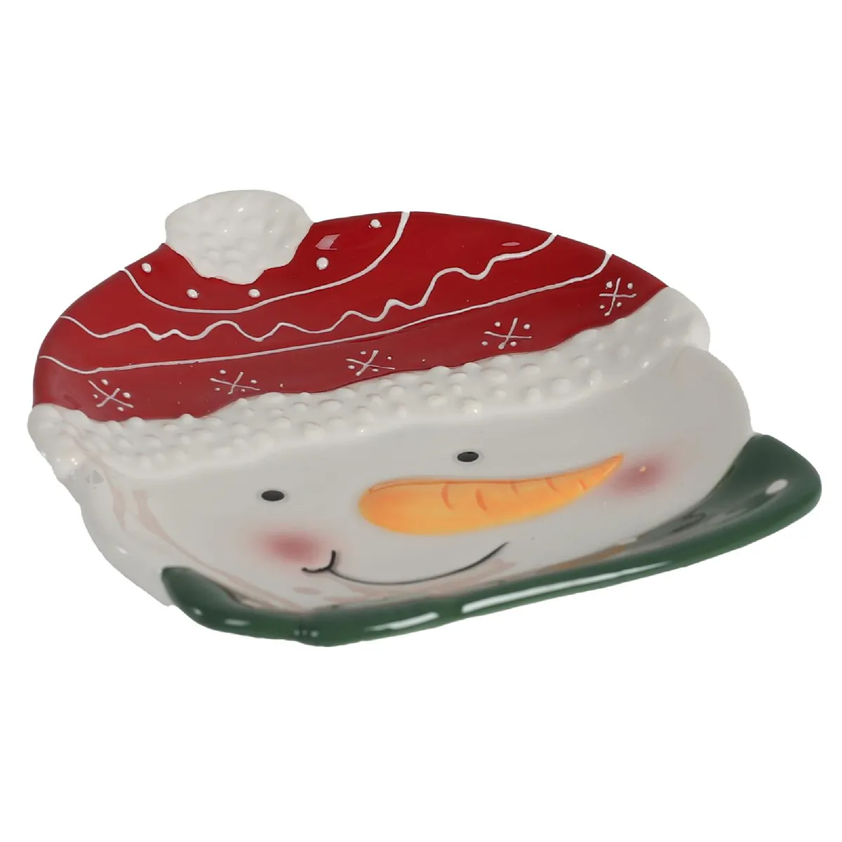 Linnea plat en céramique Noël bonhomme de neige - Plat - Rue du Commerce