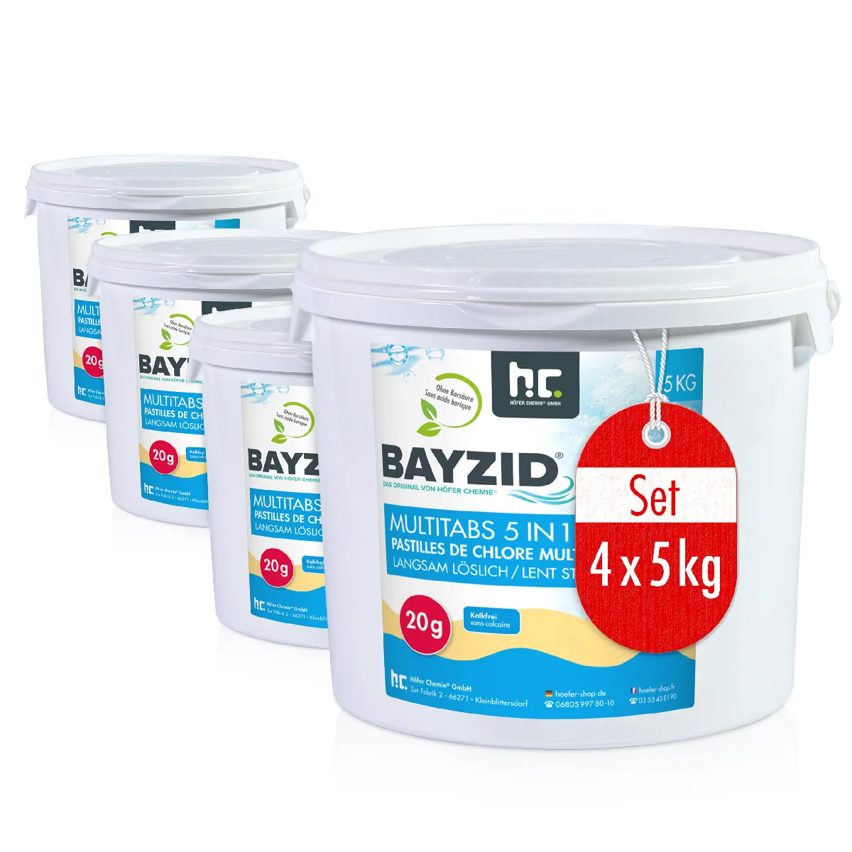 Hoefer Chemie Pastilles de Chlore Multifonctions 5 en 1 BAYZID® 5 Kg ...