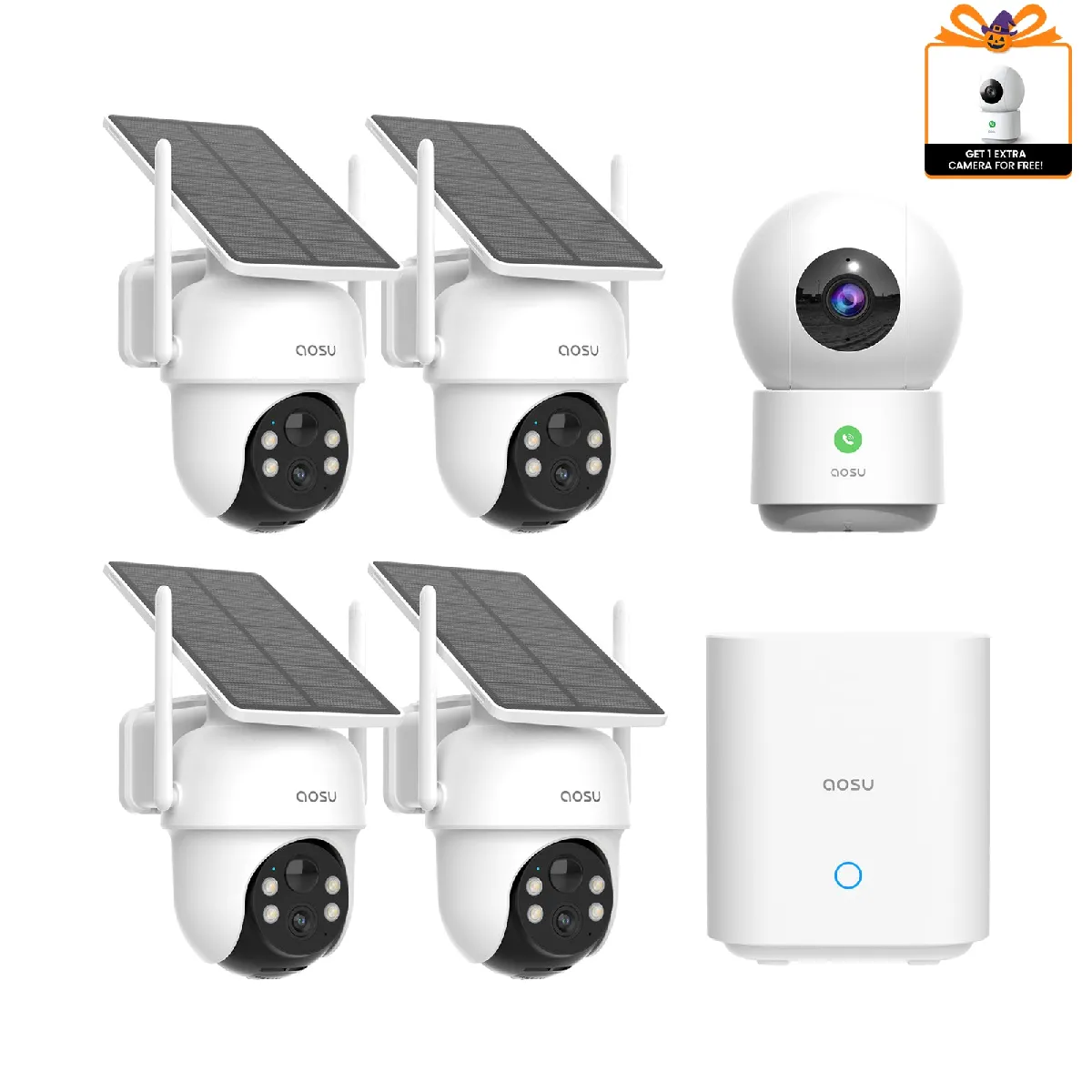 aosu SolarCam D1 Classic Kit + IndoorCam P1 Pro - Caméra de ...