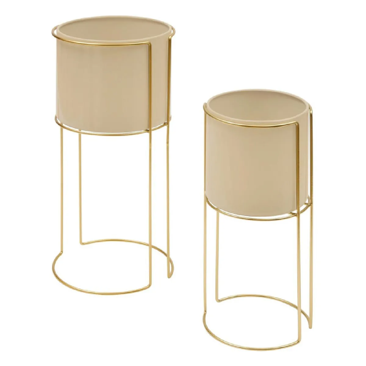Atmosphera Lot de 2 Cache-Pots Design Zigy 55cm Doré - Pots & cache ...