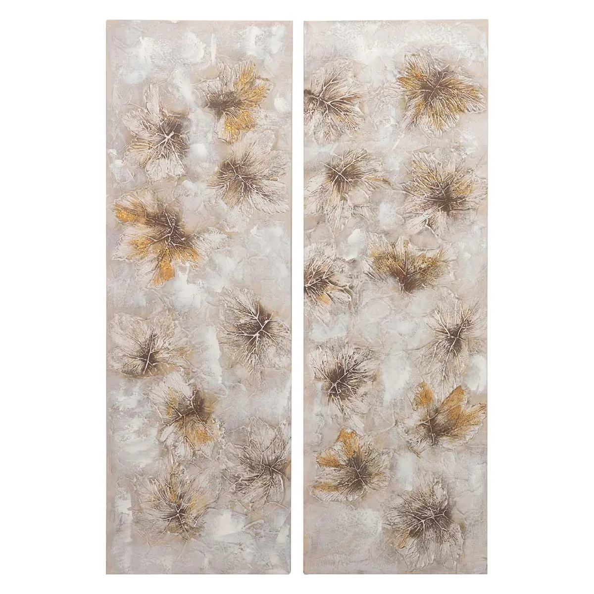 Alexandra House Living Ensemble de 2 toiles à motifs floraux, peintes à ...