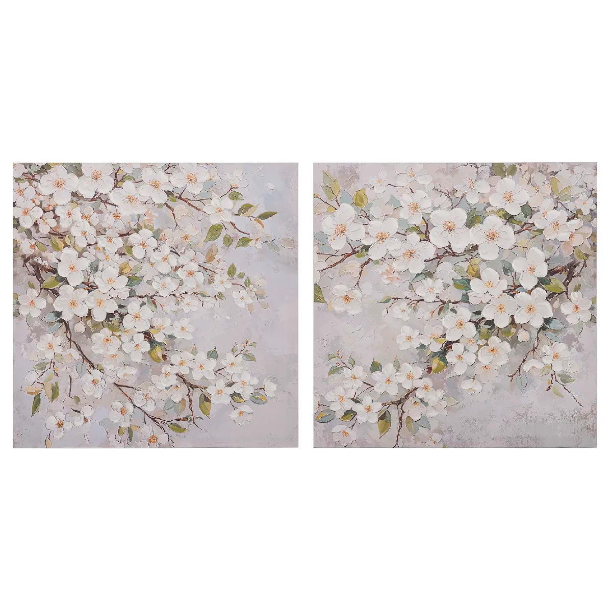 Alexandra House Living Ensemble de 2 toiles « Amandier », peintes à la ...