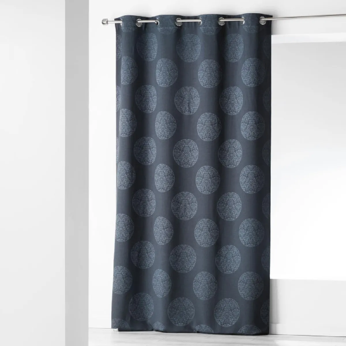 Paris Prix Rideau à Oeillets Jacquard Orkys 140x260cm Navy - Rideau ...