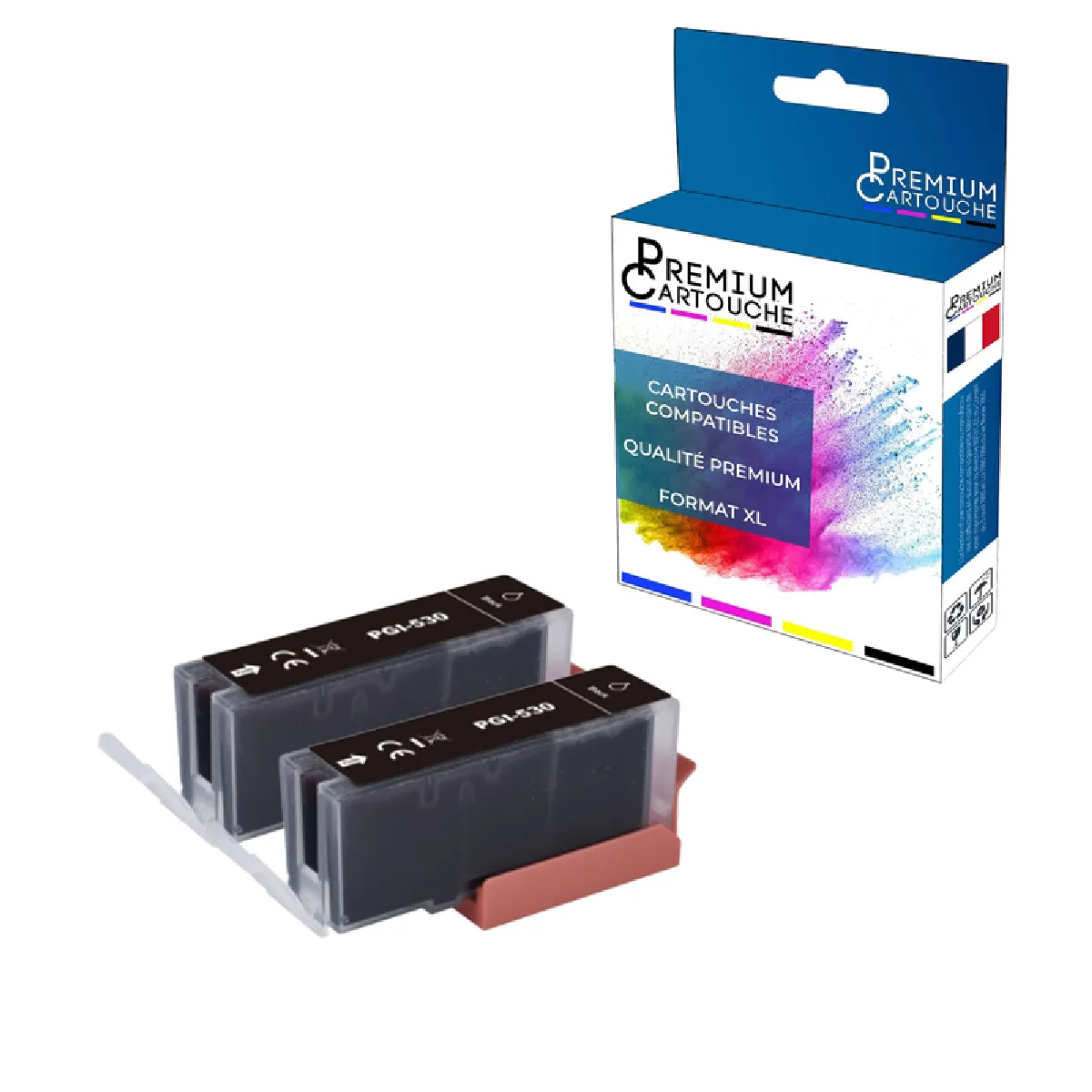Premium Cartouche 2 Encre pour CANON PGI530 2 Noir 400 Pages avec Pixma ...