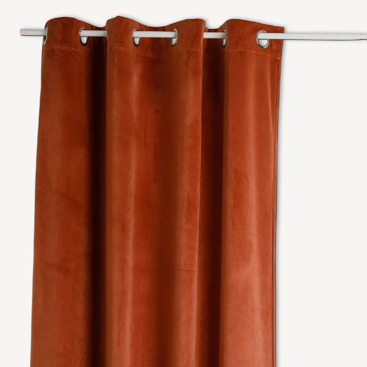Atmosphera Rideau occultant en velours COCON - 140 x 260 cm - Terracotta - Rideau, voilage ...