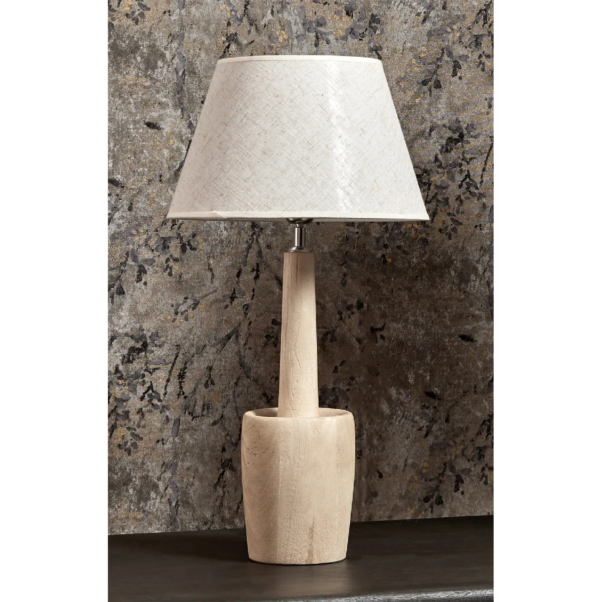 Alexandra House Living Lampe de table Apollo, bois naturel, 57 cm x 35 ...