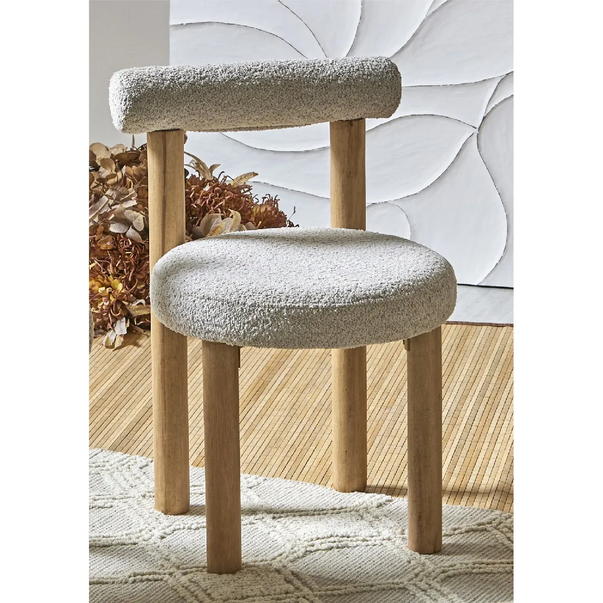 Alexandra House Living Chaise Nassor Soft Curl Beige 40X52X80 cm ...