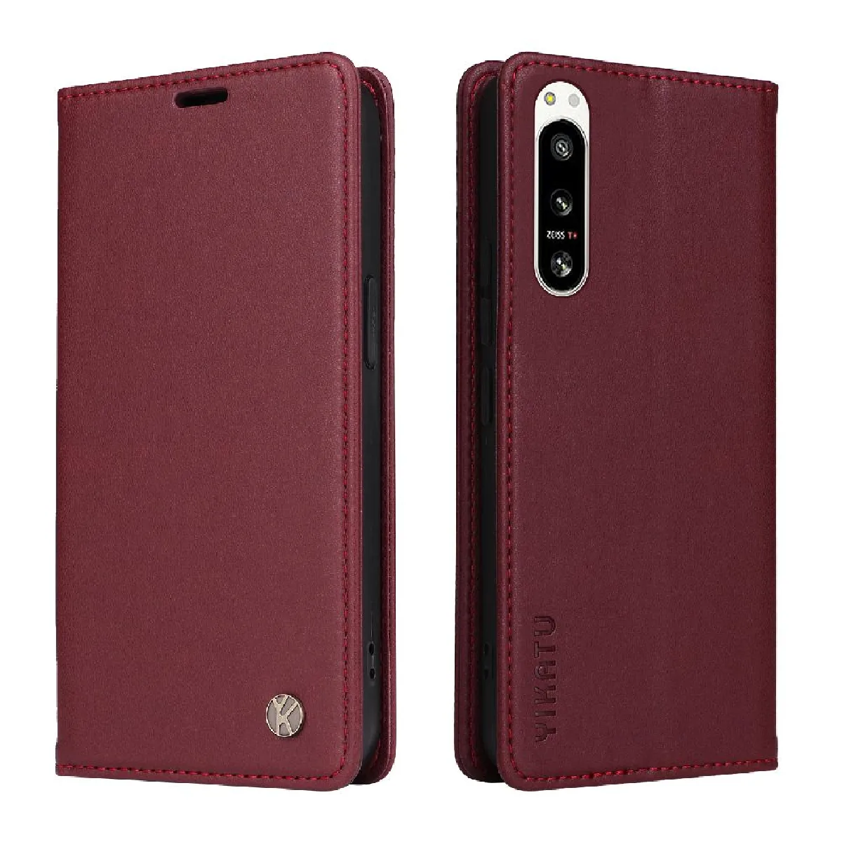 Étui Pour rabattu Sony Xperia 5 IV Attraction magnétique forte Faux ...