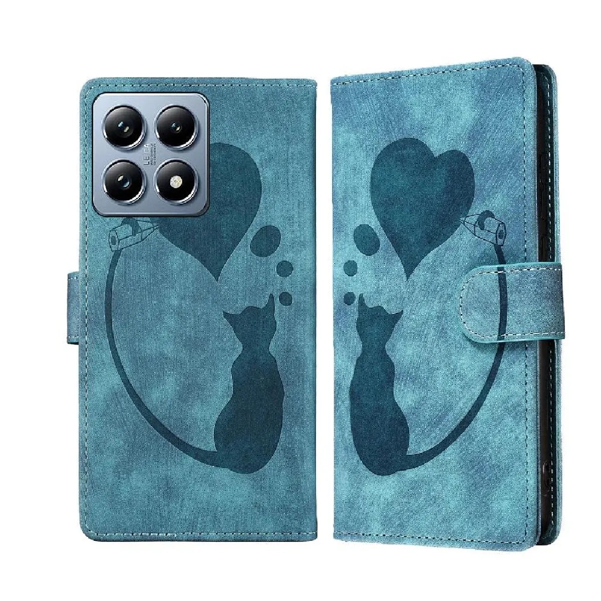 Étui Pour rabattu Xiaomi 14T Chat mignon en relief Housse de support ...