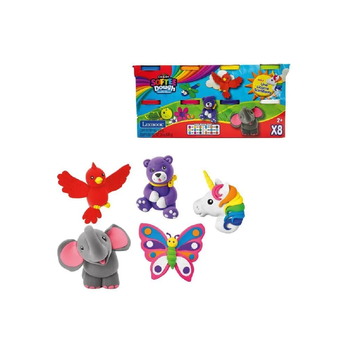 LEXIBOOK -Pâte a modeler douce et malléable - 8 pieces - Modelage - Rue ...