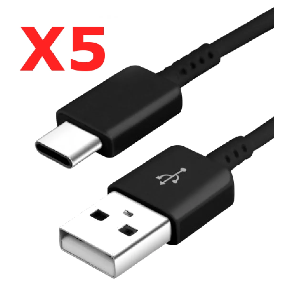 X5 Cable Usb / Type-C Noir Pour Samsung Sony LG Wiko Huawei HTC Nokia ...