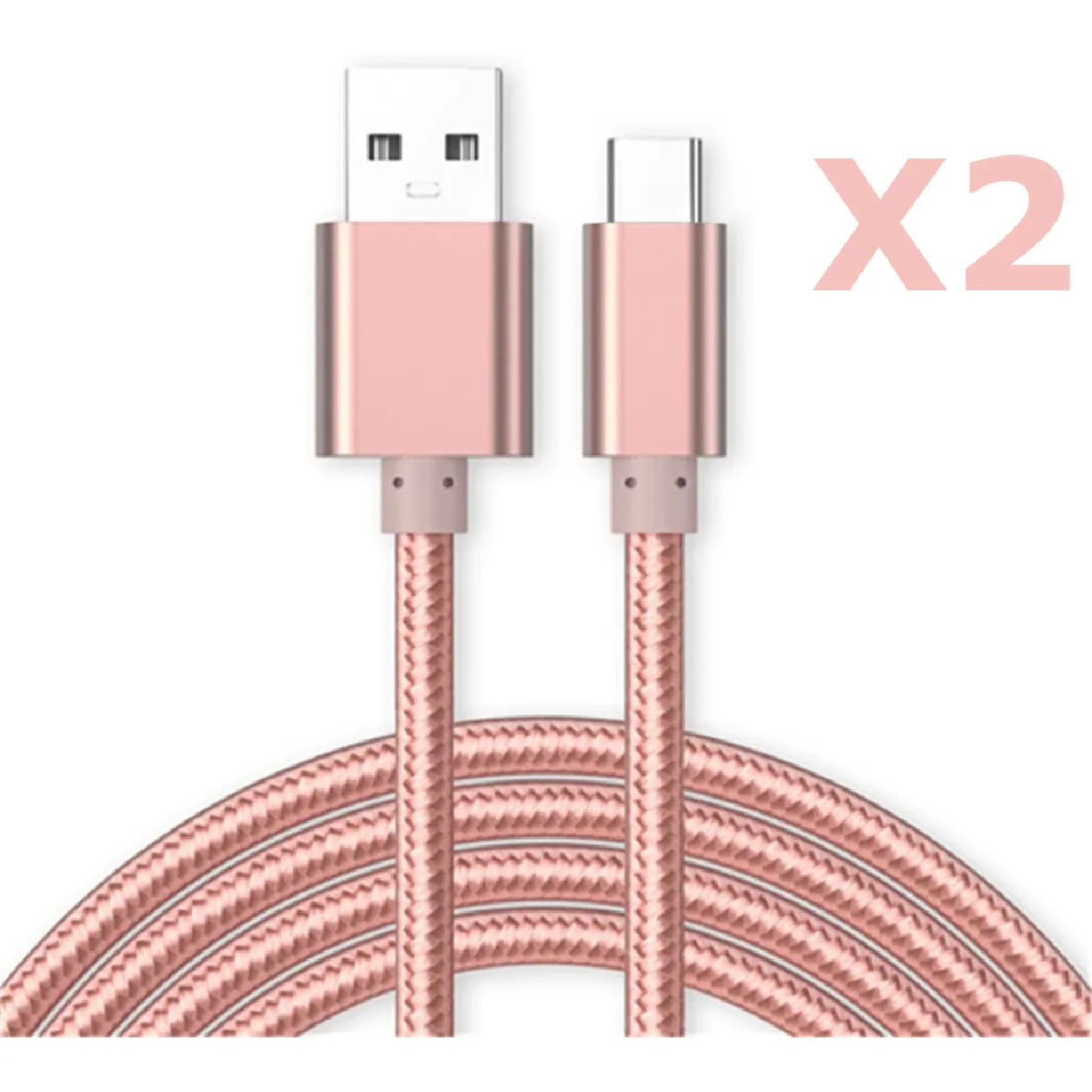 Cable Micro USB Nylon Renforce Longeur 2M Couleur Rose X2 Little Boutik ...