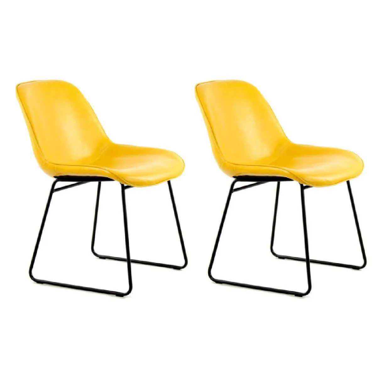 Paris Prix Lot de 2 Chaises Design Cora 81cm Jaune - Chaise - Rue du ...