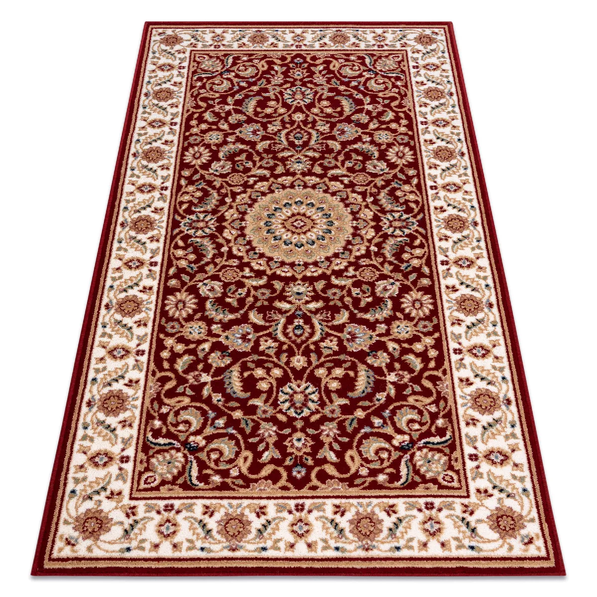RUGSX Tapis en laine NAIN Rosette, cadre 7176 51066 bordeaux 80x150 cm ...