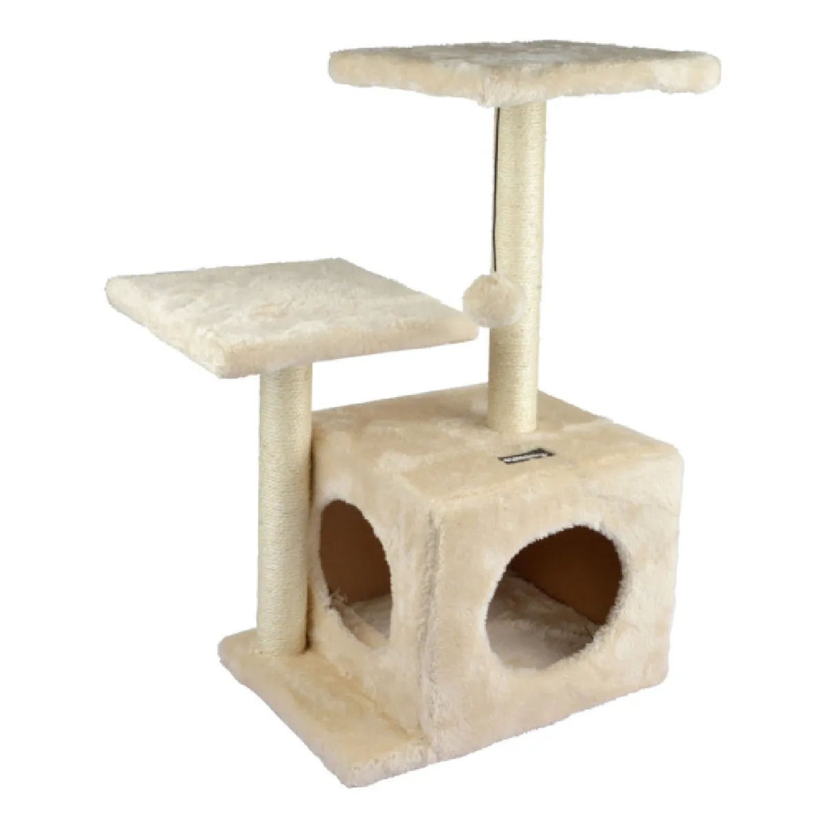 Paris Prix Arbre à Chat avec Niche 2 Plateformes 60cm Écru - Arbre à ...