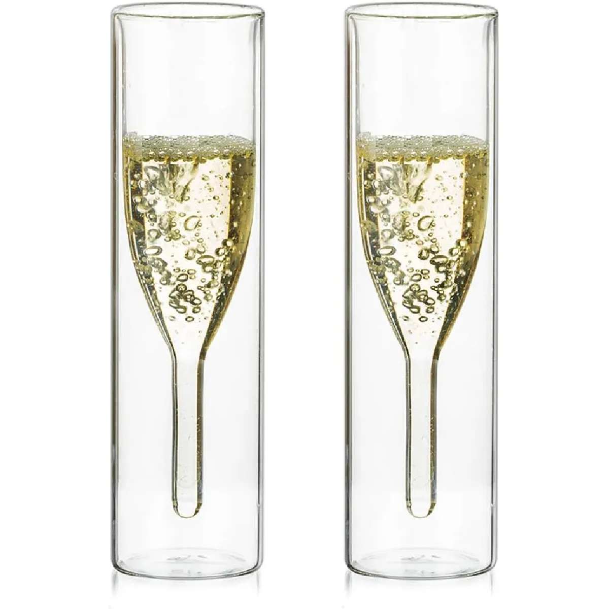 Vendos85 Flûtes à champagne double paroi en verre borosilicate - Verre ...