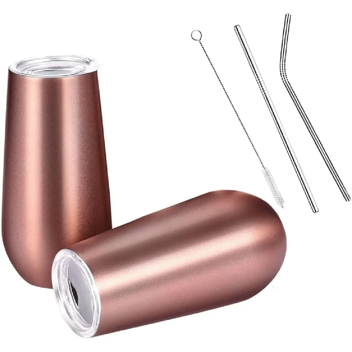 Vendos85 Flûtes Champagne Or Rose Double Paroi – Lot de 2 - Verre - Rue ...