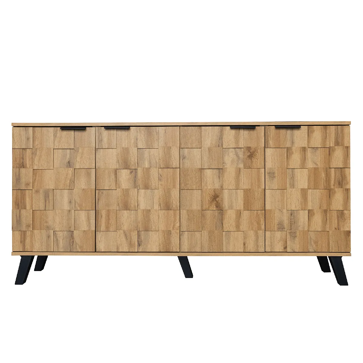 DZMDIP Buffet 160,5x35,5x78cm - Armoire de rangement 4 portes - Plateau ...