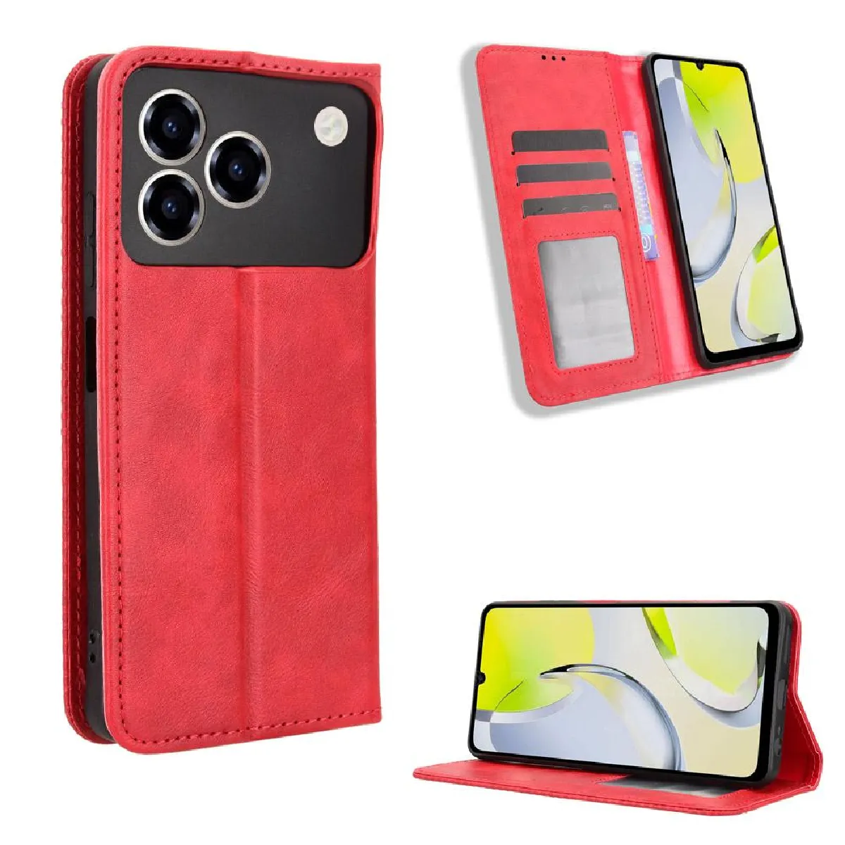 Étui Pour A76 4G ZTE Blade Ajustement Protection Rouge - Coque & étui ...