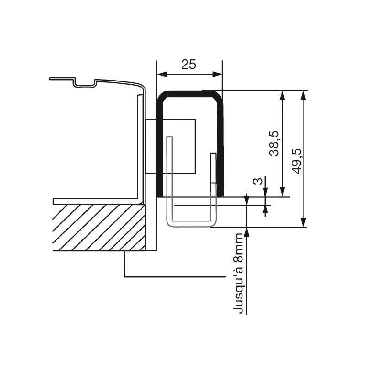 Vachette 14777000 Gâche applique en U pour porte EXCLUSIVE carénées ...