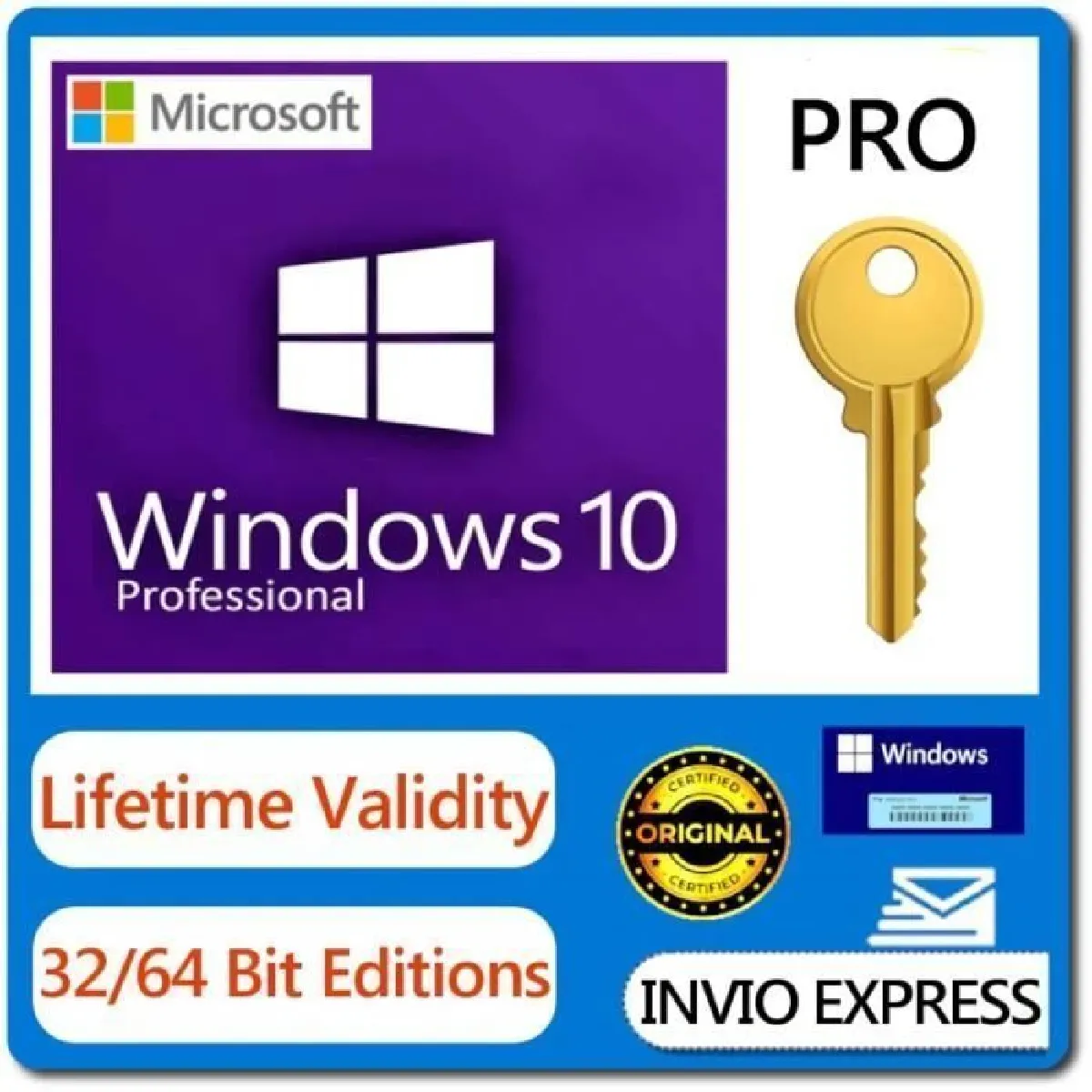 Windows 10 Pro - Licence Clé Activation - Système d'exploitation - Rue du Commerce