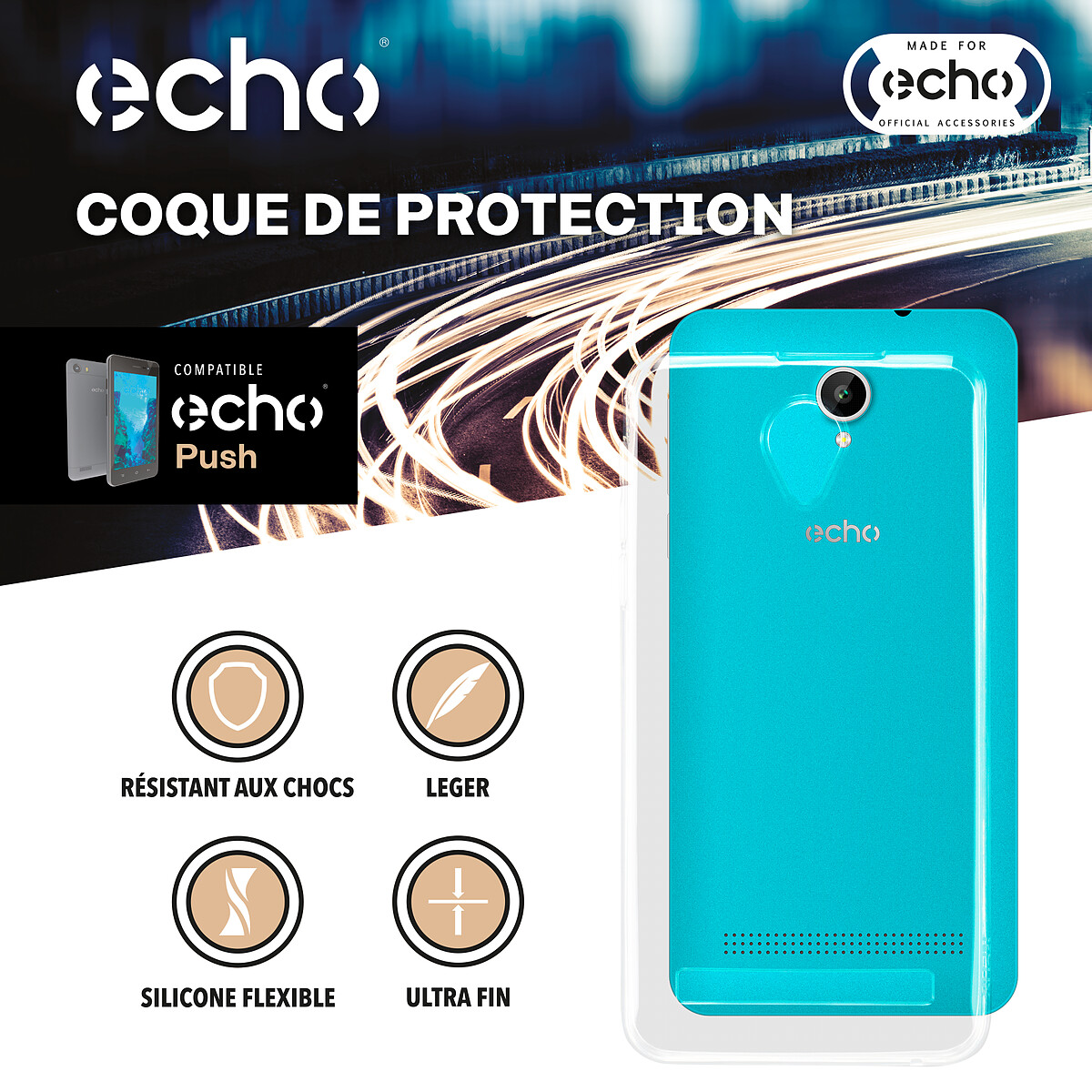 Coque Transparente pour Echo Push - Autres accessoires smartphone - Rue du Commerce