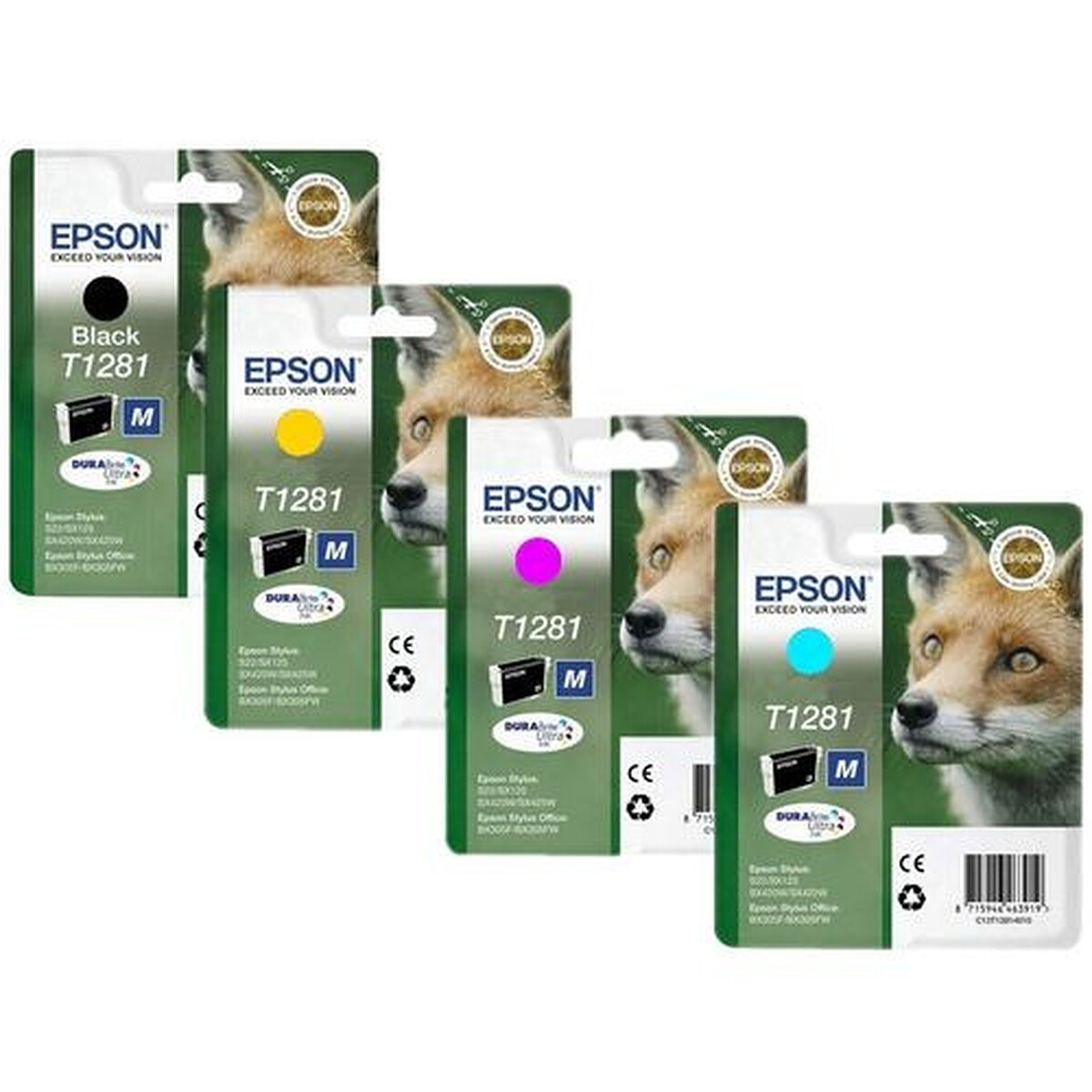 Epson Pack de 4 Cartouches (T1285) ''Renard'' - CMJN - C13T12854010 ...