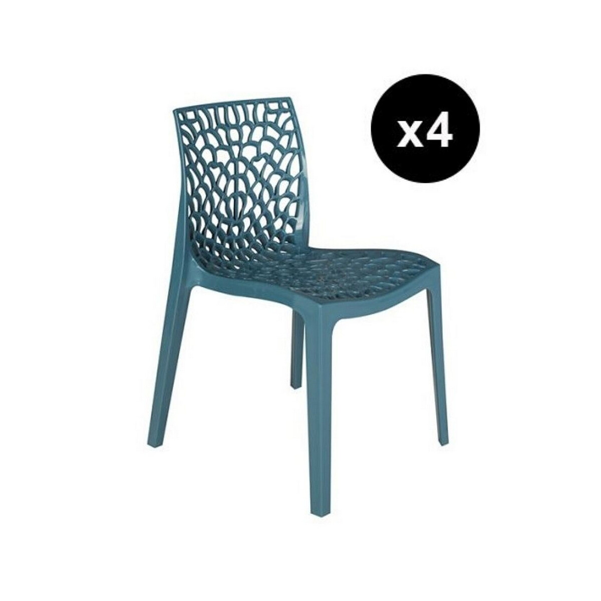 3S. x Home Lot De 4 Chaises Design Bleu Turquoise GRUYER - Chaise - Rue ...