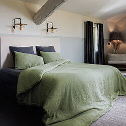 Linnea parure de lit Opéra en lin-coton - Vert - Parure de lit - Rue du ...