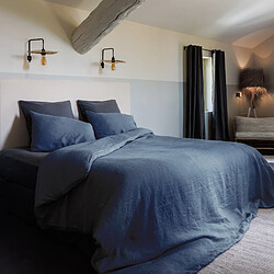 Linnea Parure de lit Opéra en lin-coton - Bleu - Parure de lit - Rue du ...