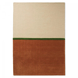 UnAmourDeTapis tapis chambre 140x200 fait main en laine orange et vert ...