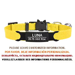 General Collier de chat personnalisé avec gravure de clochette et ...