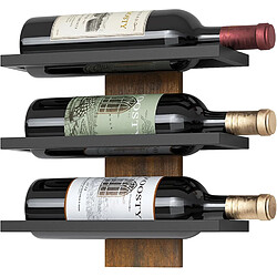 Vendos85 Étagère à bouteilles 3 niveaux bois et métal - Accessoire vin ...
