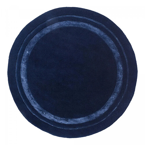UnAmourDeTapis Tapis rond Ø200cm fait main en laine motif simple pour ...