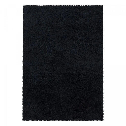 UnAmourDeTapis Tapis poils longs shaggy 100x200 rectangle tissé noir ...