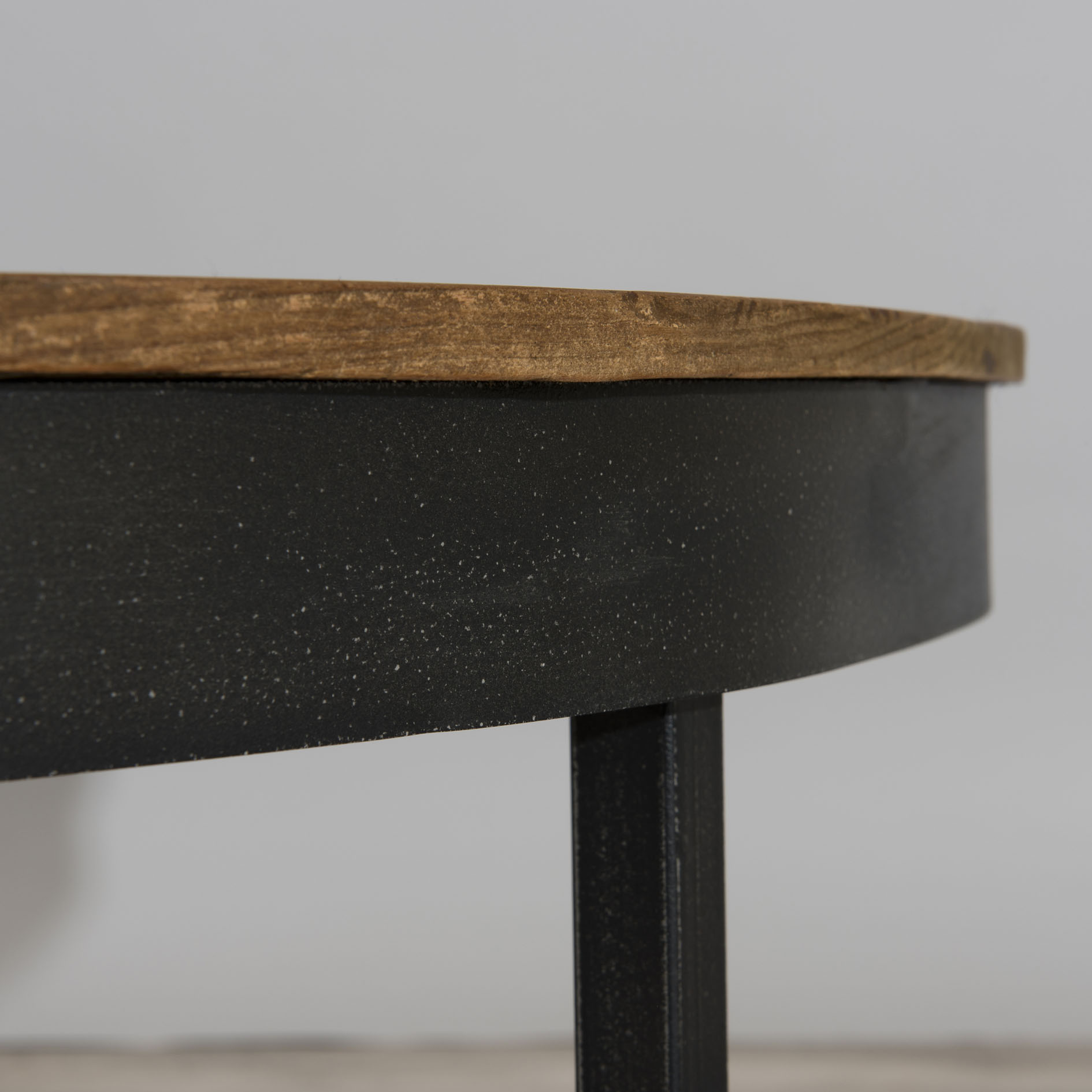 MACABANE Table basse ronde 90 x 90 cm bois et métal - SIANA - Table ...