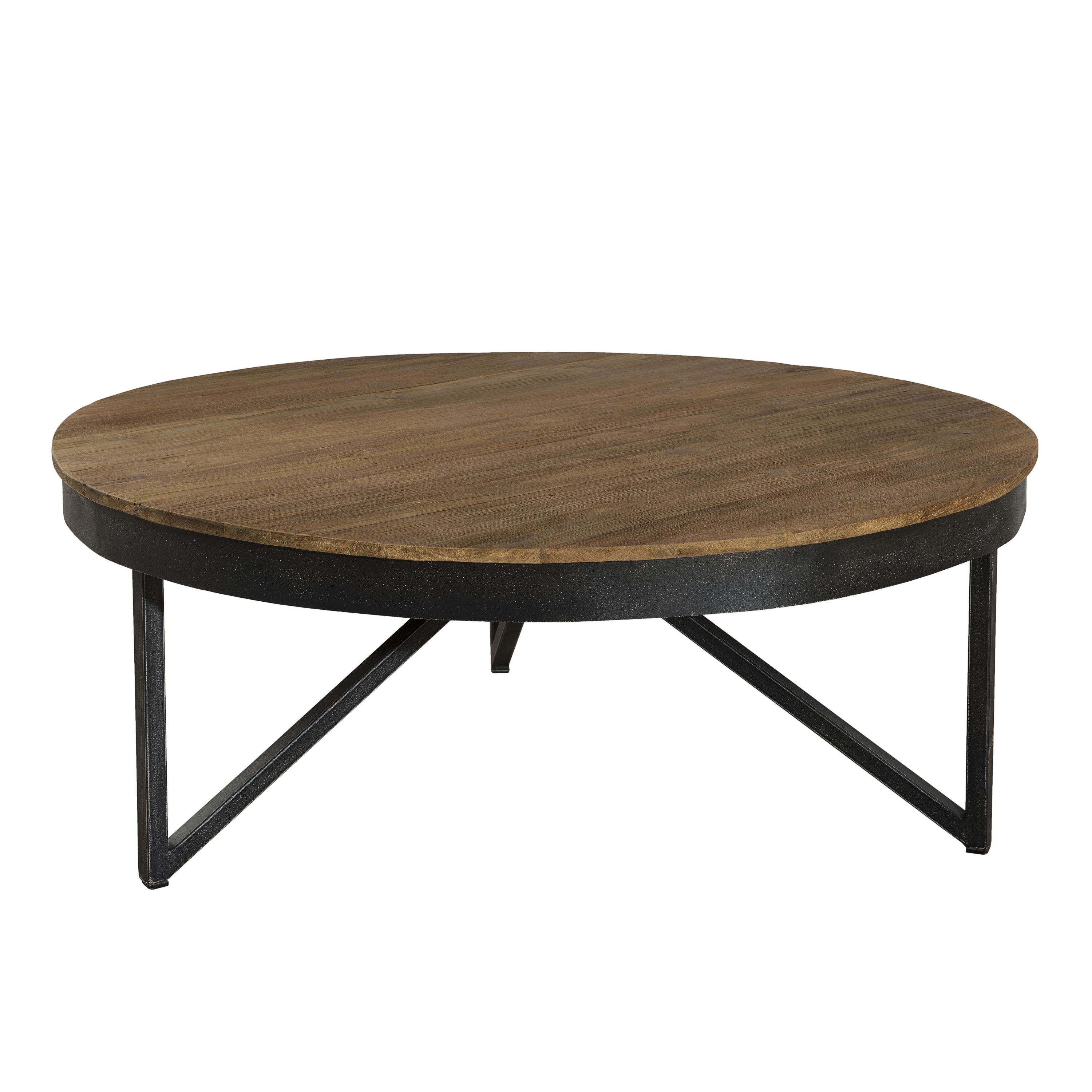 MACABANE Table basse ronde 90 x 90 cm bois et métal - SIANA - Table ...