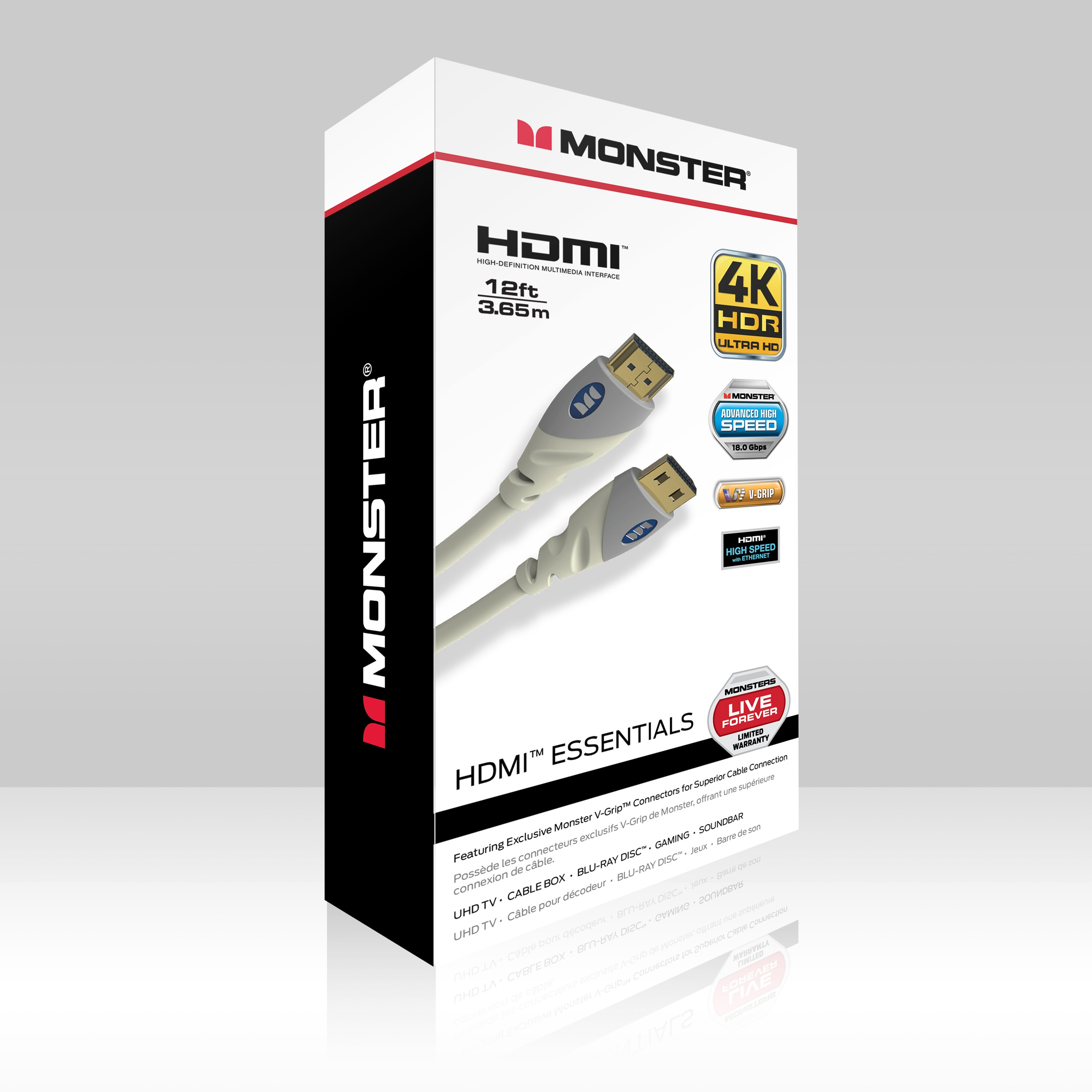 Monster Câble HDMI - Essentials UltraHD 4K - 3,65 mètres - Câble ...
